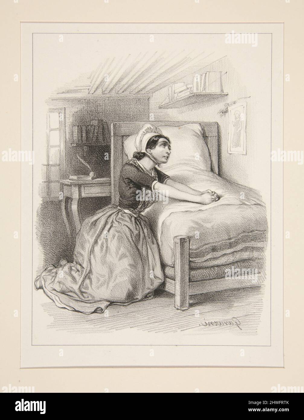 (PIERRE A LA VIERGE.). Artist: Paul Gavarni, French, 1804–1866 Stock ...