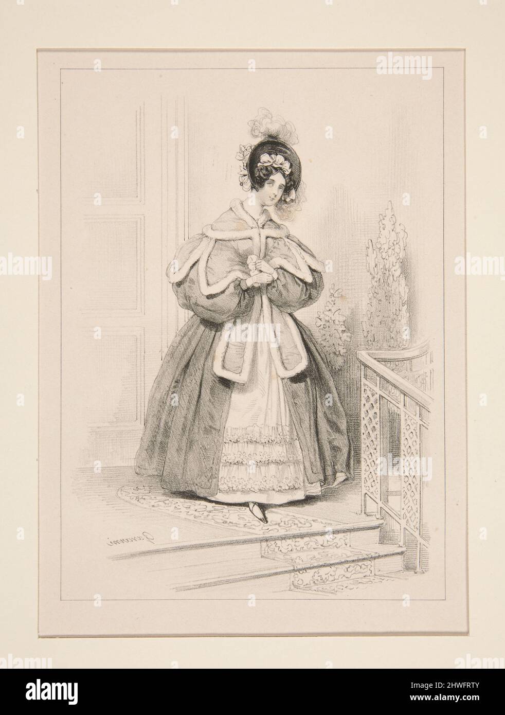 (L’ESCALIER.). Artist: Paul Gavarni, French, 1804–1866 Stock Photo - Alamy