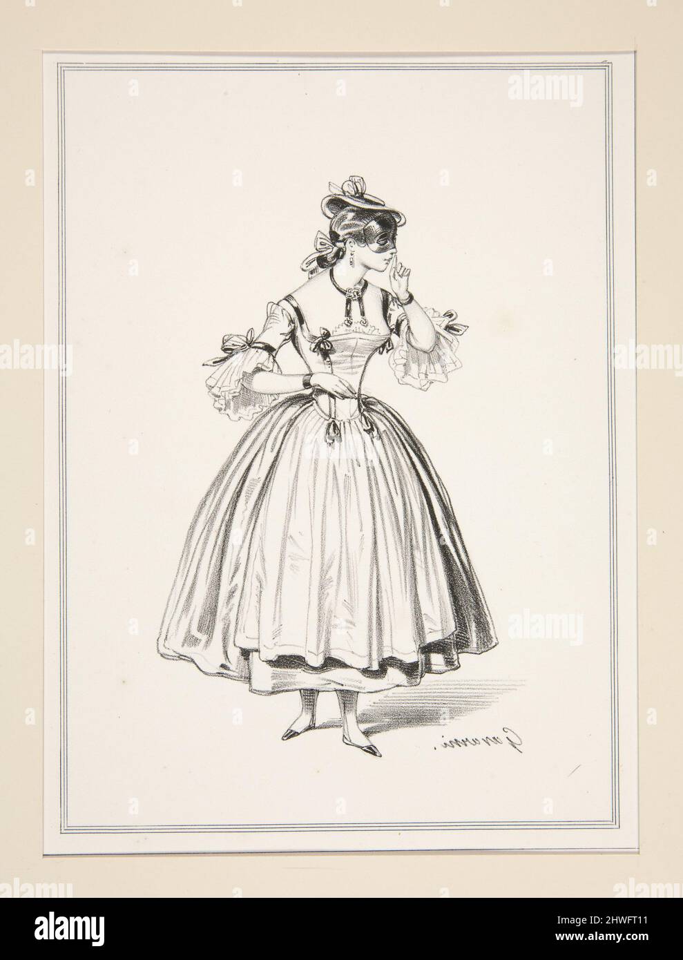 NOUVEAU COSTUME DE GAVARNI execute par Babin. Artist: Paul Gavarni ...