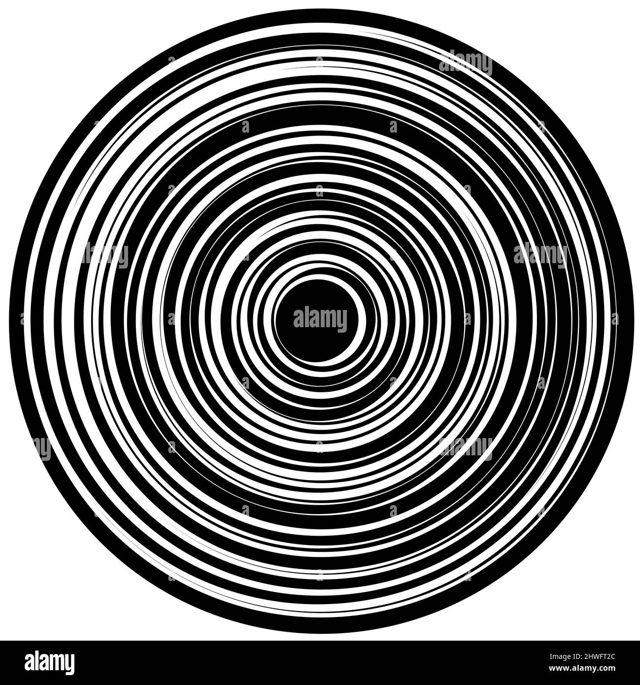 Concentric, radial, radiating circles, rings - stock vector ...