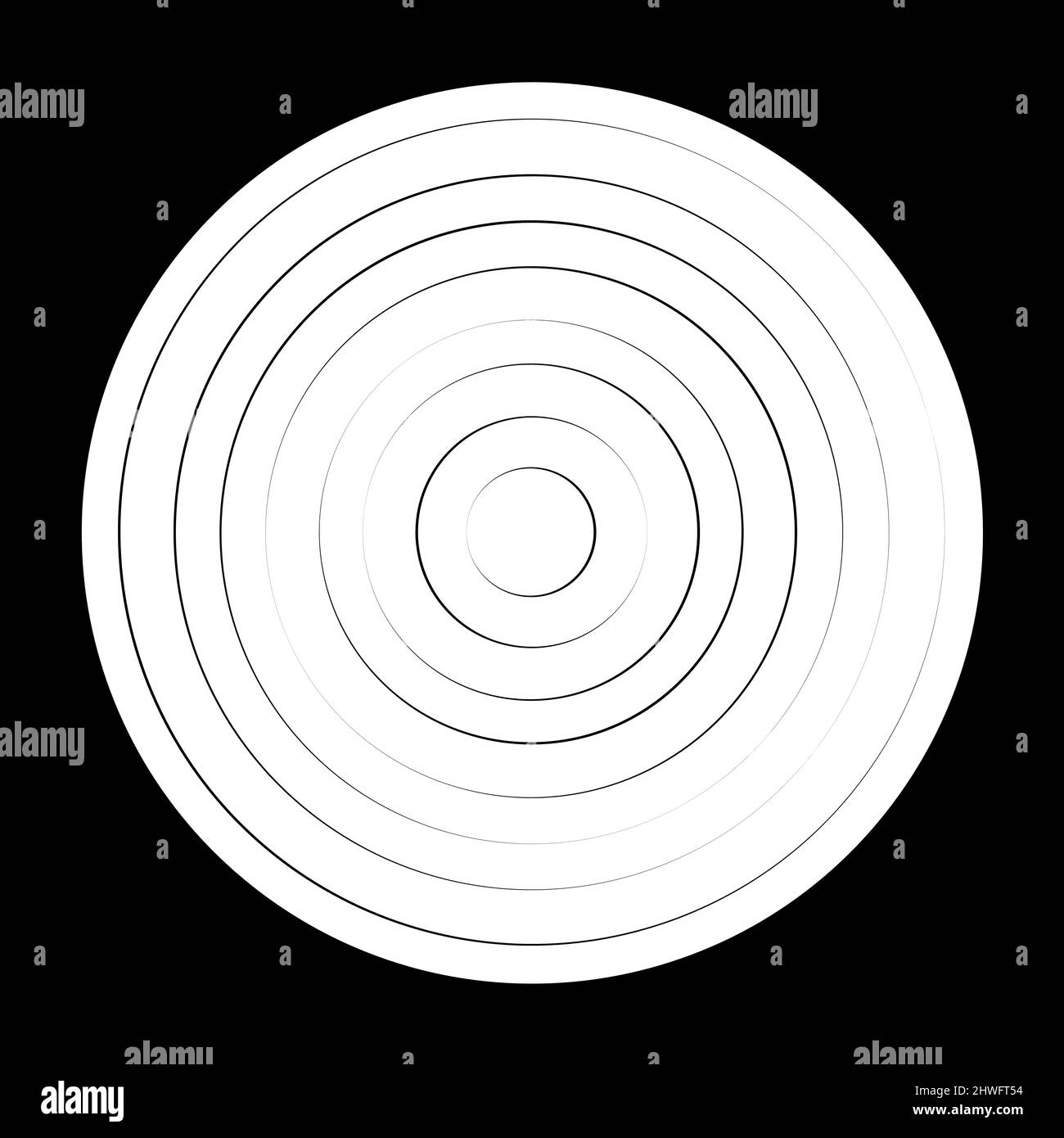 Concentric, radial, radiating circles, rings - stock vector ...