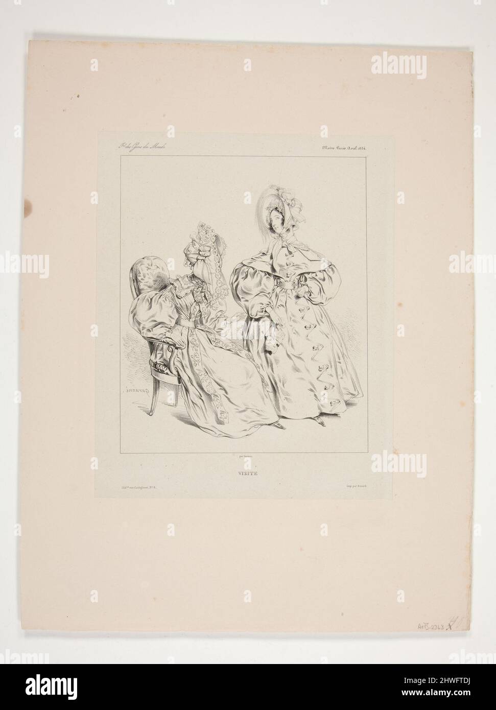 VISITE.. Artist: Paul Gavarni, French, 1804–1866 Stock Photo - Alamy