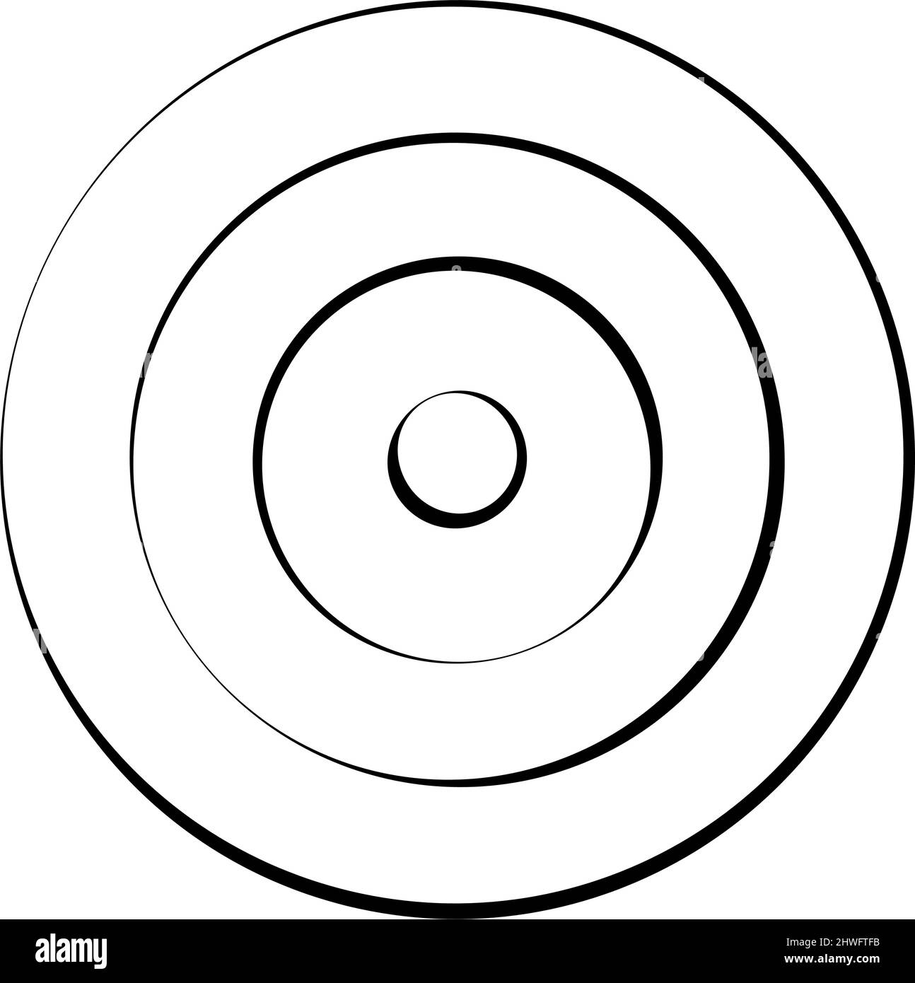 Concentric, radial, radiating circles, rings - stock vector ...