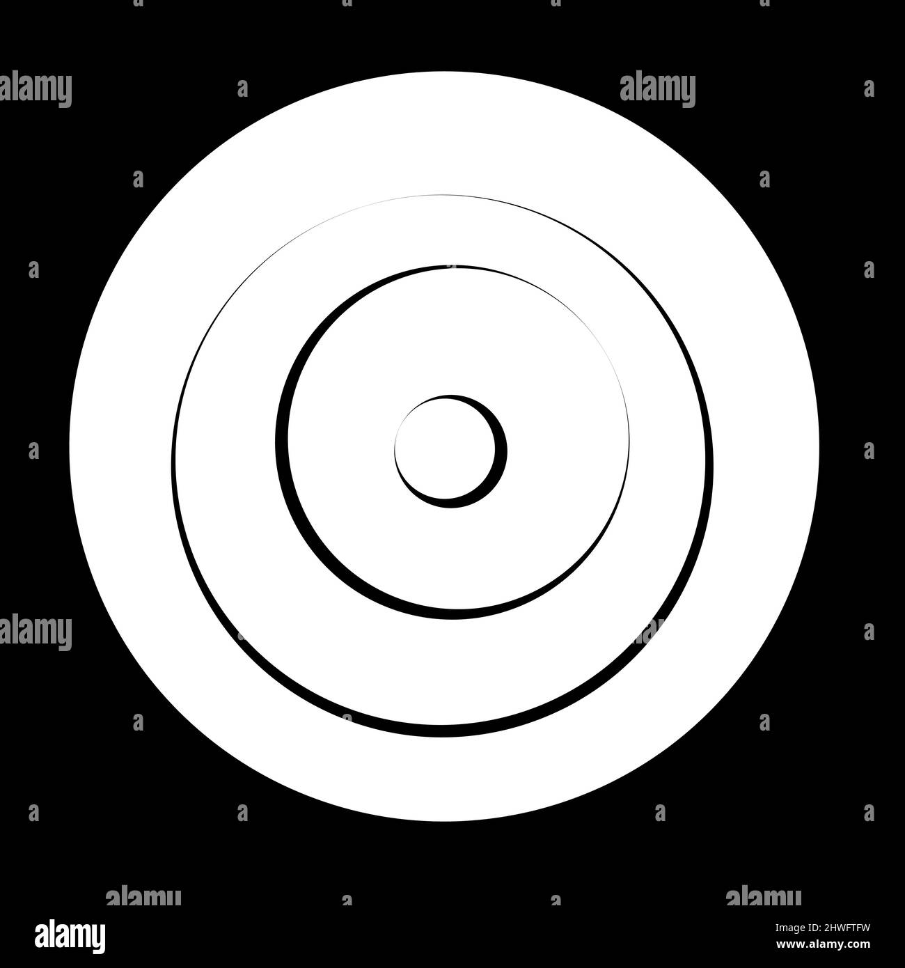 Concentric, radial, radiating circles, rings - stock vector ...