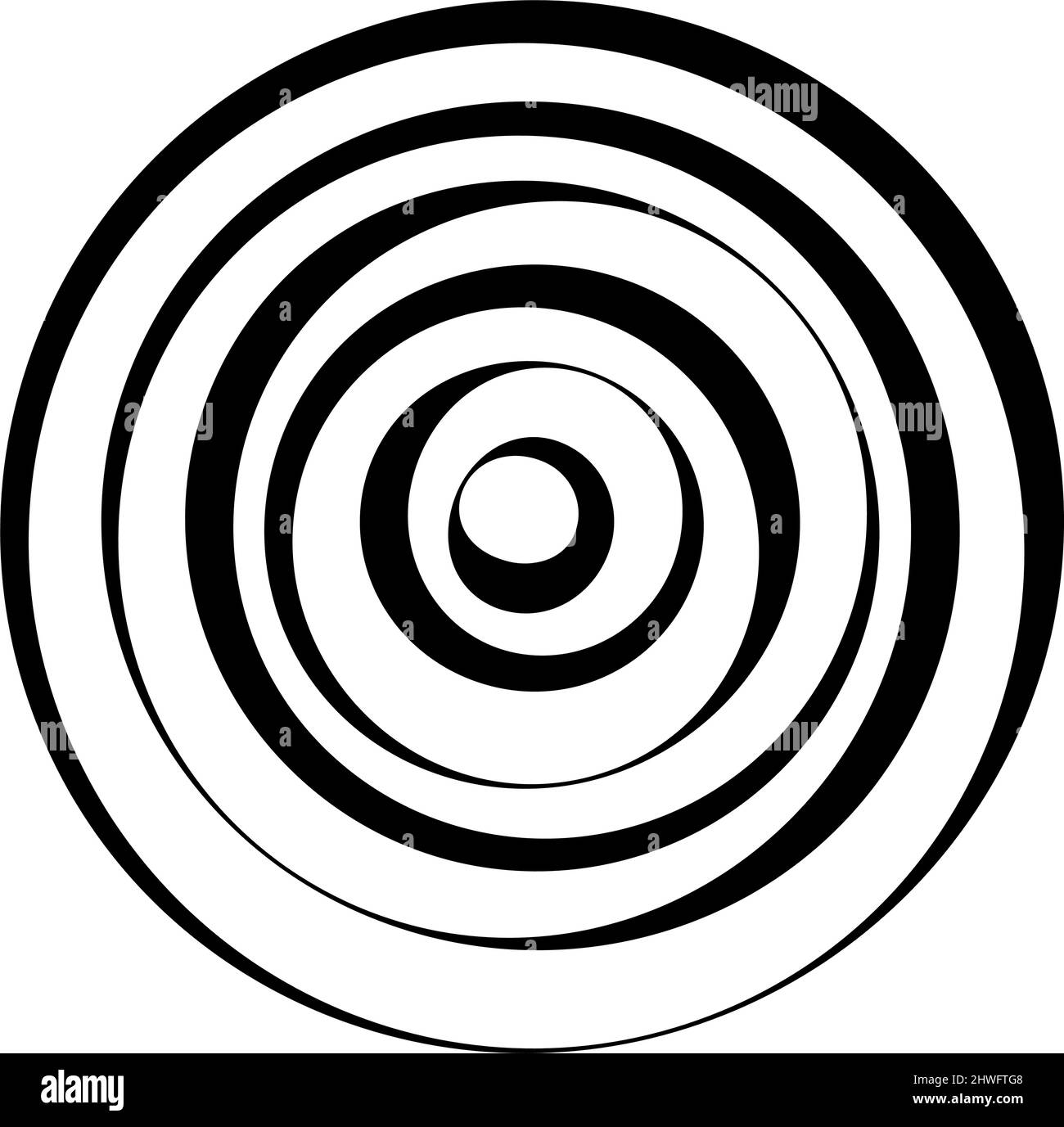 Concentric, radial, radiating circles, rings - stock vector ...