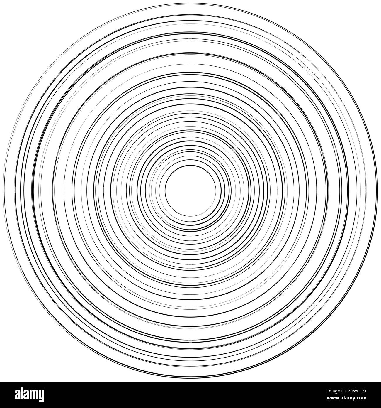 Concentric, radial, radiating circles, rings - stock vector ...