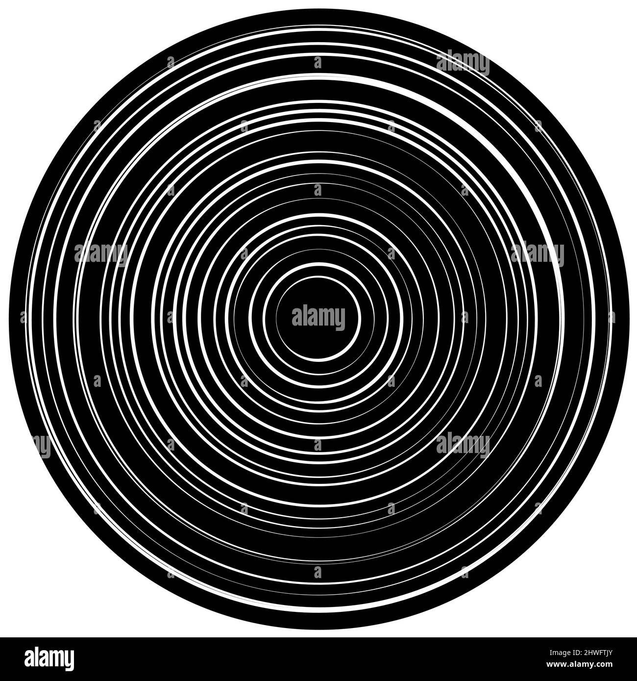 Concentric, radial, radiating circles, rings - stock vector ...