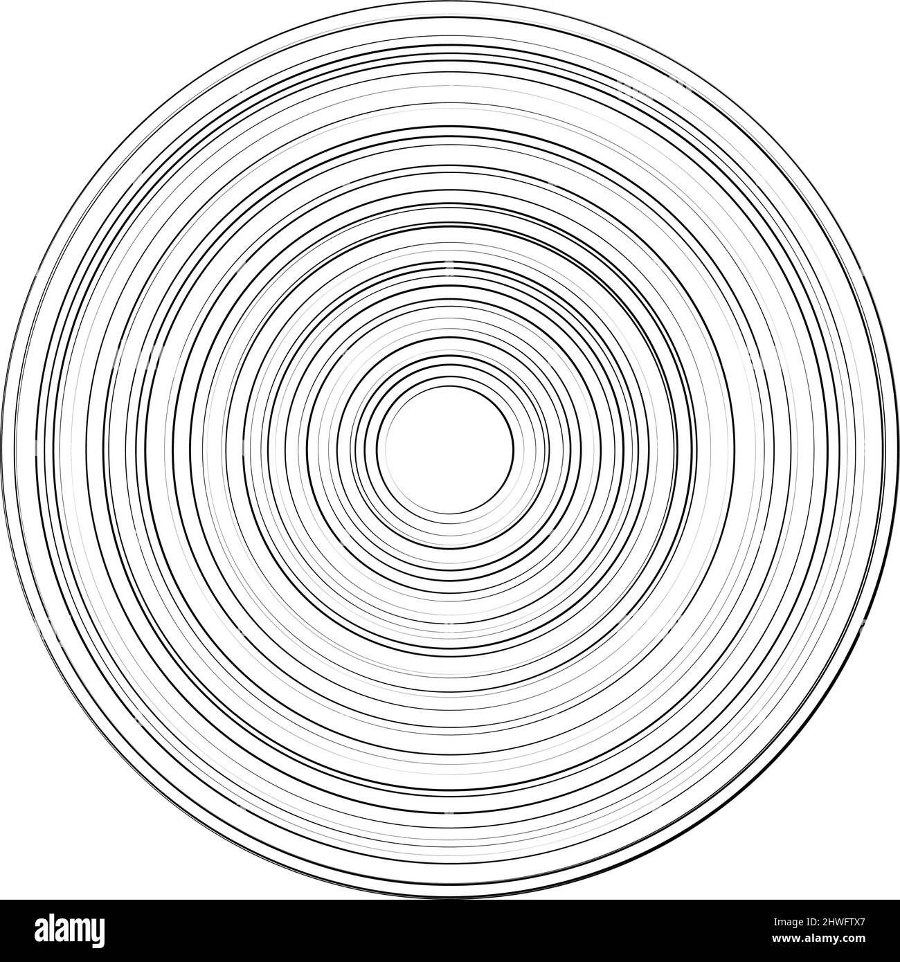 Concentric, radial, radiating circles, rings - stock vector ...