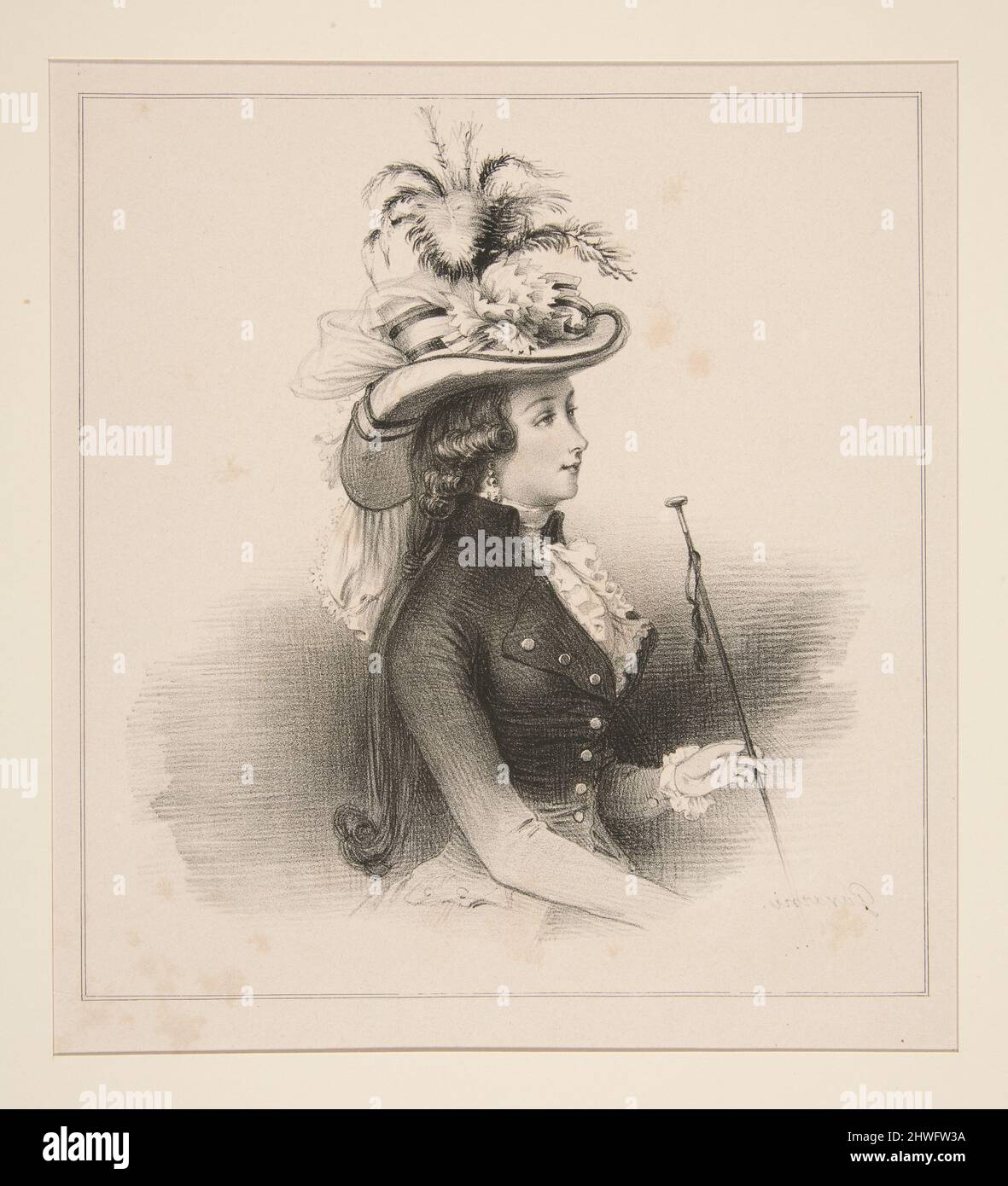 MODES DE PARIS EN 1787. Artist: Paul Gavarni, French, 1804–1866 Stock ...