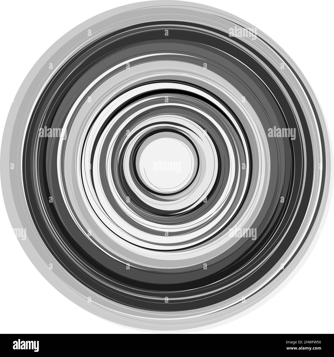 Random,grayscale, gray concentric circles, rings abstract geometric design elements - stock ...