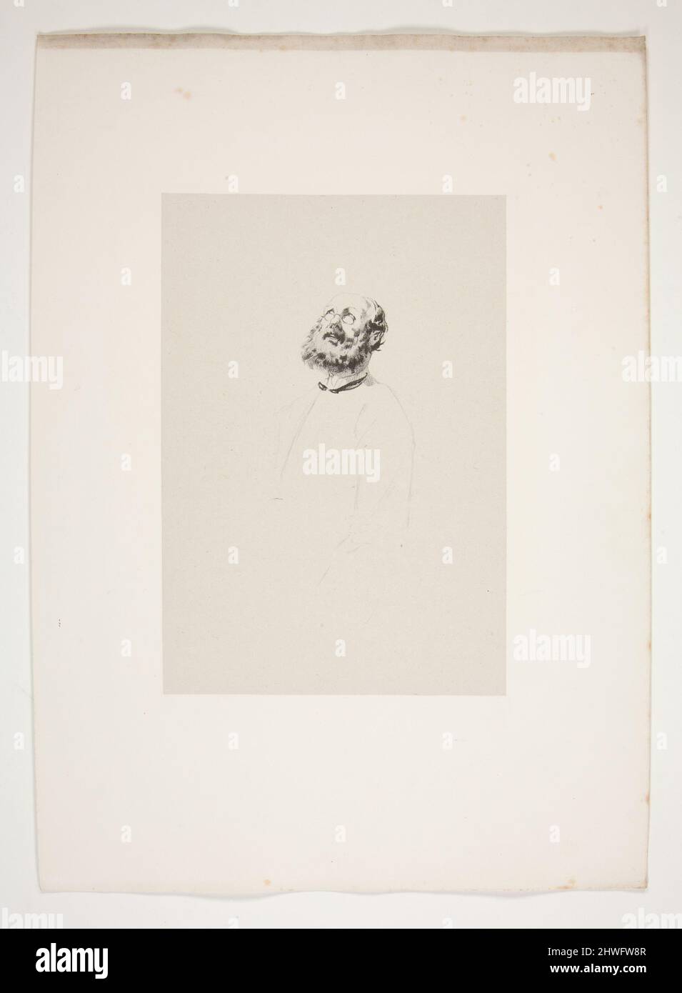 (LE PINCE-NEZ.). Artist: Paul Gavarni, French, 1804–1866 Stock Photo ...