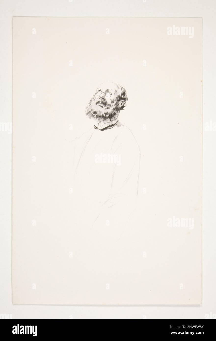 (LE PINCE-NEZ.). Artist: Paul Gavarni, French, 1804–1866 Stock Photo ...