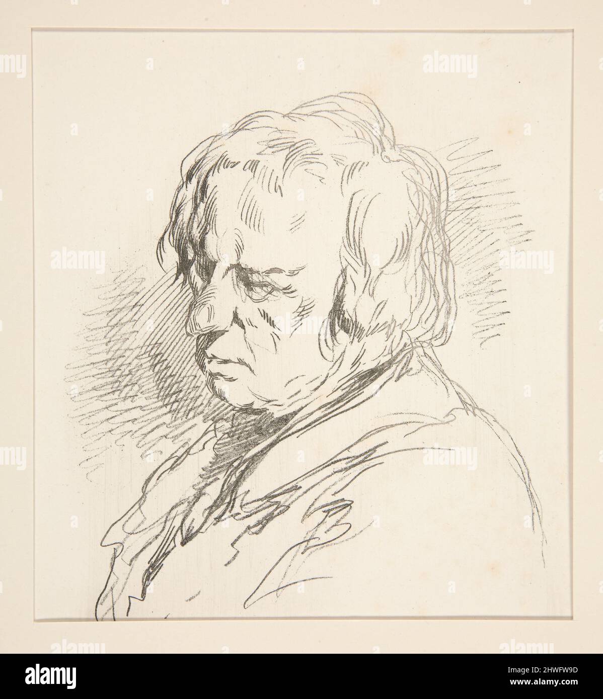 (BUSTE D’HOMME d’un age mur.). Artist: Paul Gavarni, French, 1804–1866 ...