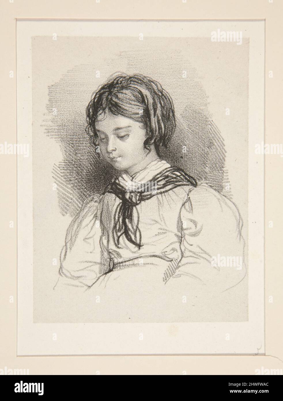 (BUSTE DE PETITE FILLE.). Artist: Paul Gavarni, French, 1804–1866 Stock ...