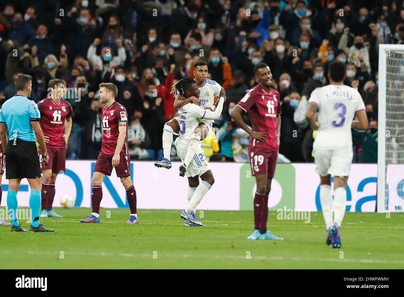 Madrid, Spain. 5th Mar, 2022. (L-R) Eduardo Camavinga, Rodrygo Goes ...