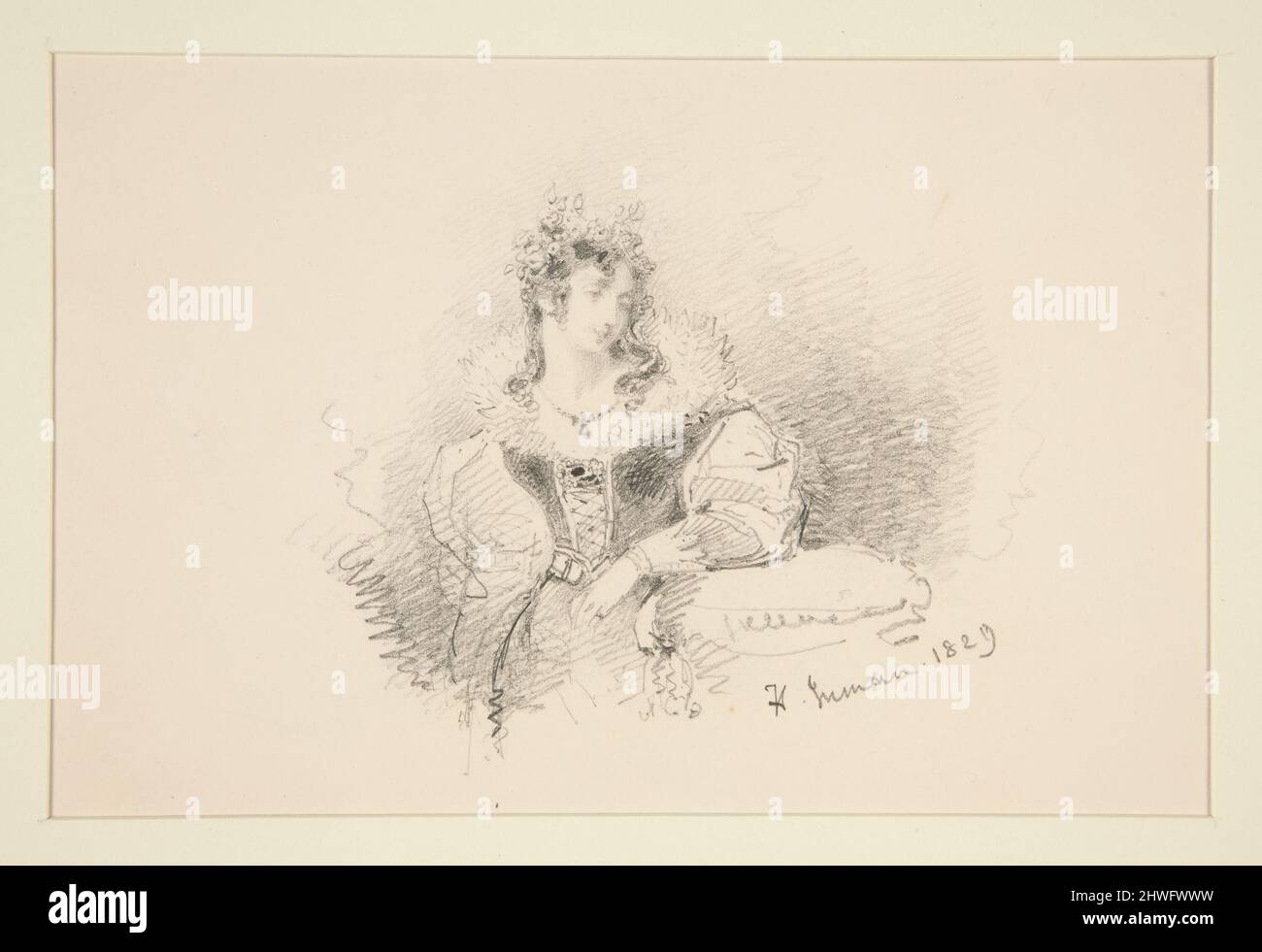 Portrait of a Woman. Artist: Henry Inman, American, 1801–1846 Stock ...