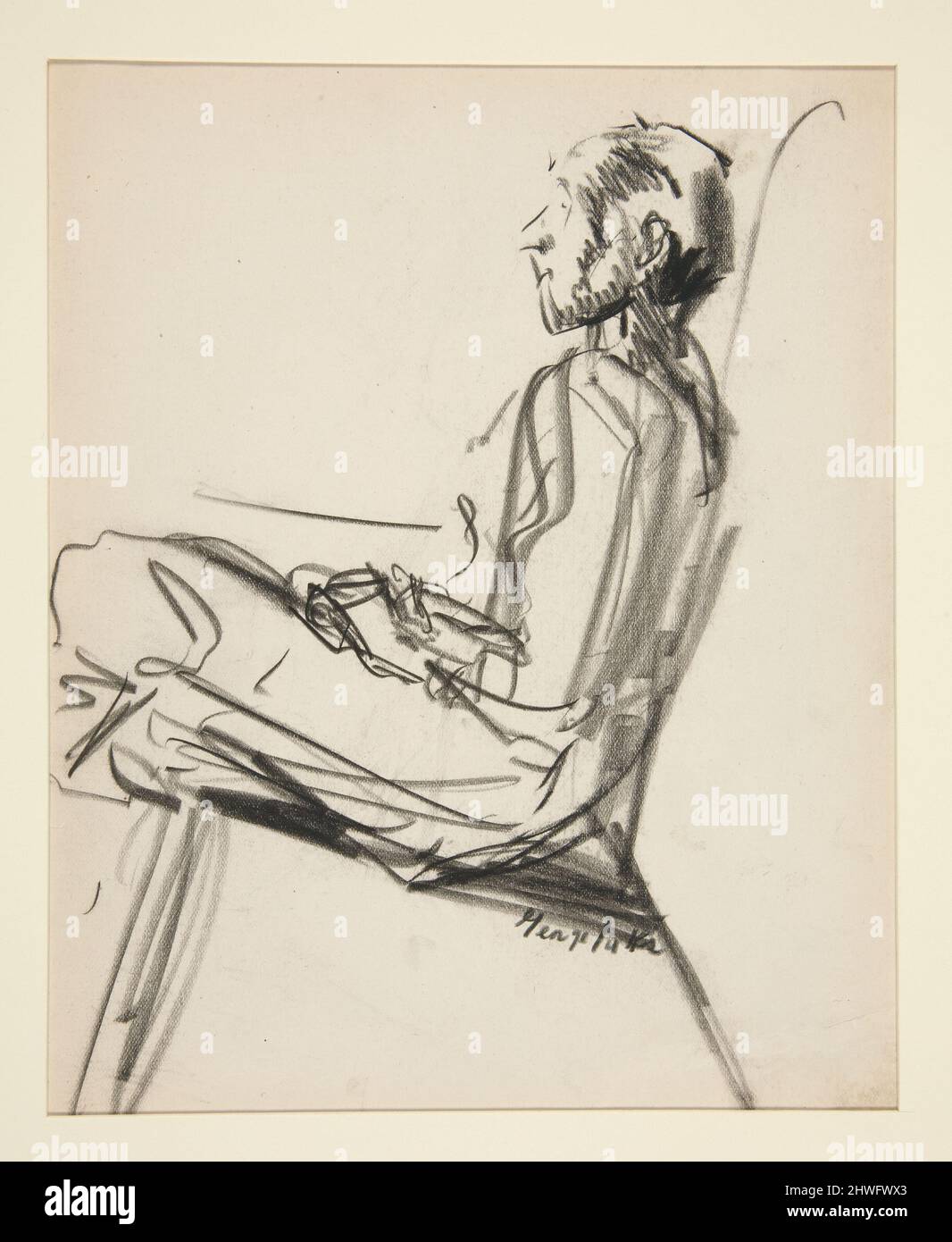 Seated Man. Artist: George Benjamin Luks, American, 1867–1933 Stock ...