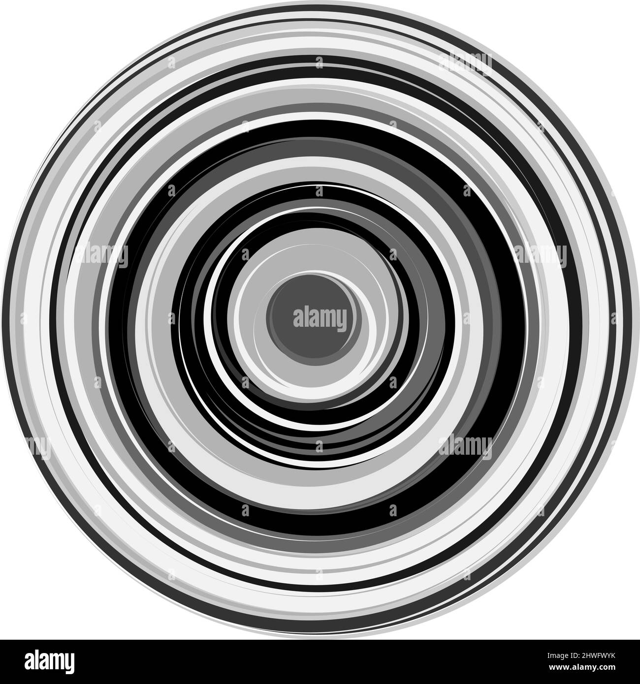 Random,grayscale, gray concentric circles, rings abstract geometric design elements - stock ...