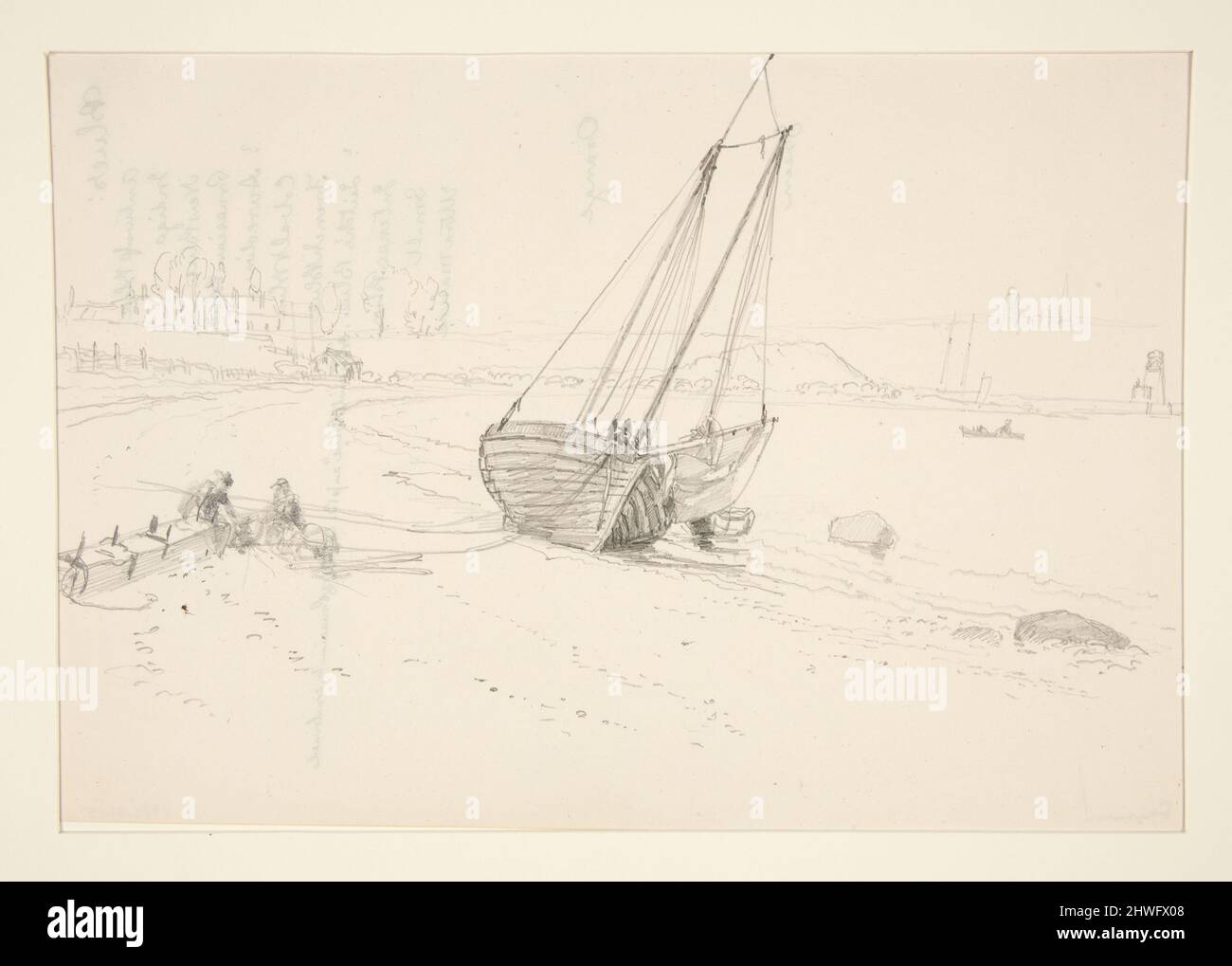 Harbor Scene, Beached Boat. Artist: Truman Seymour, American, 1824–1891 ...