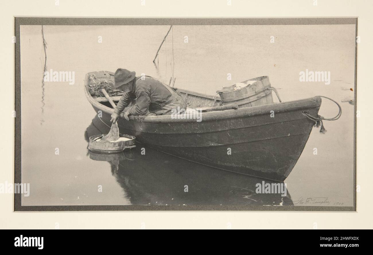 Fisherman in Boat. Artist: George E. Tingley, American, 1864–1958 Stock ...
