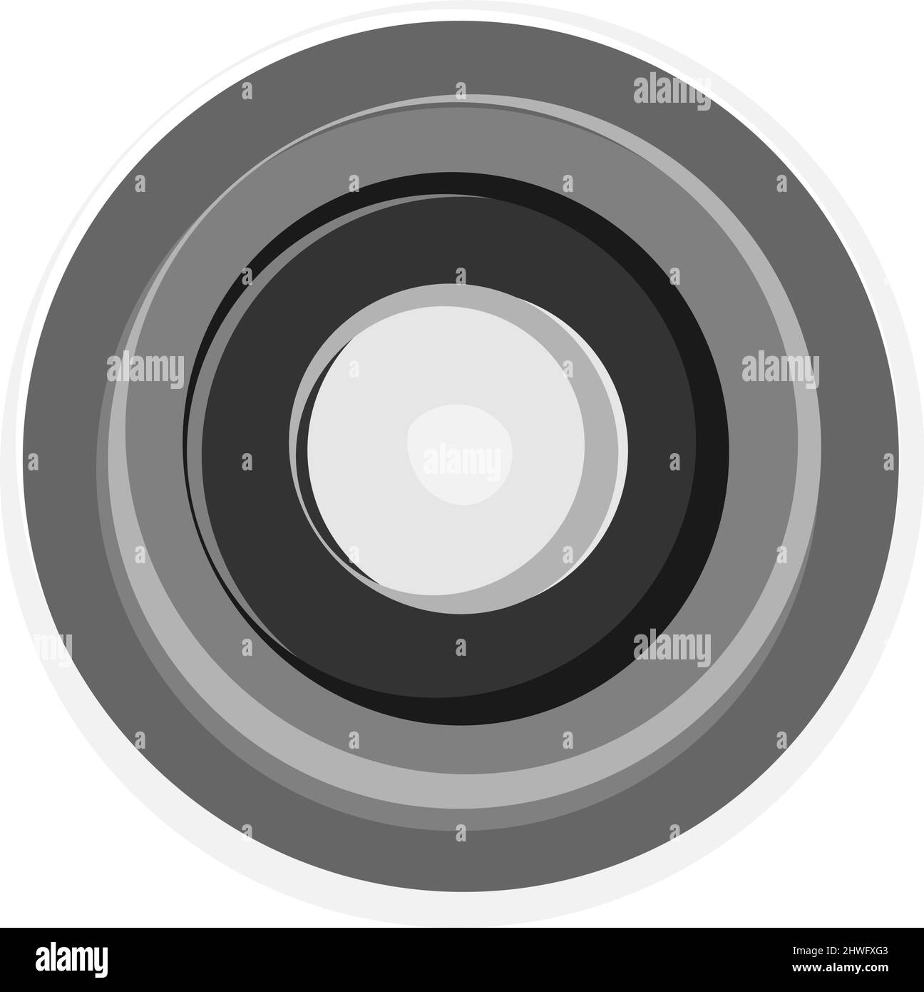 Random,grayscale, gray concentric circles, rings abstract geometric design elements - stock ...