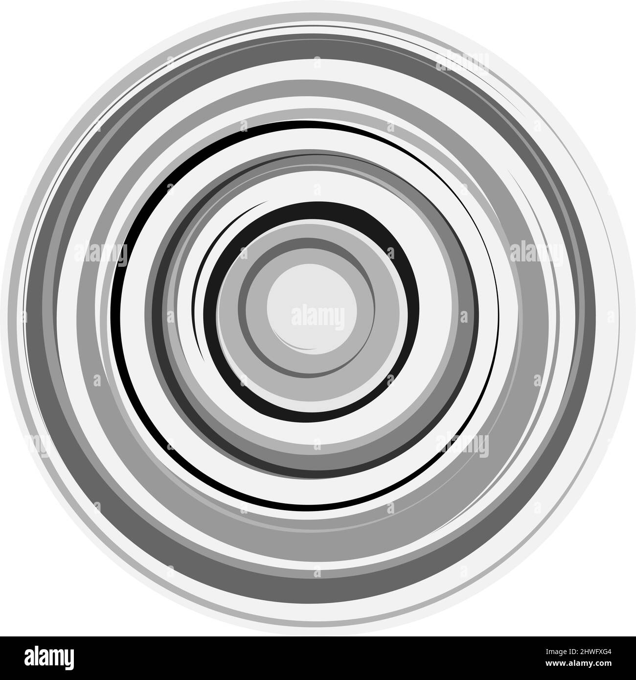 Random,grayscale, gray concentric circles, rings abstract geometric design elements - stock ...