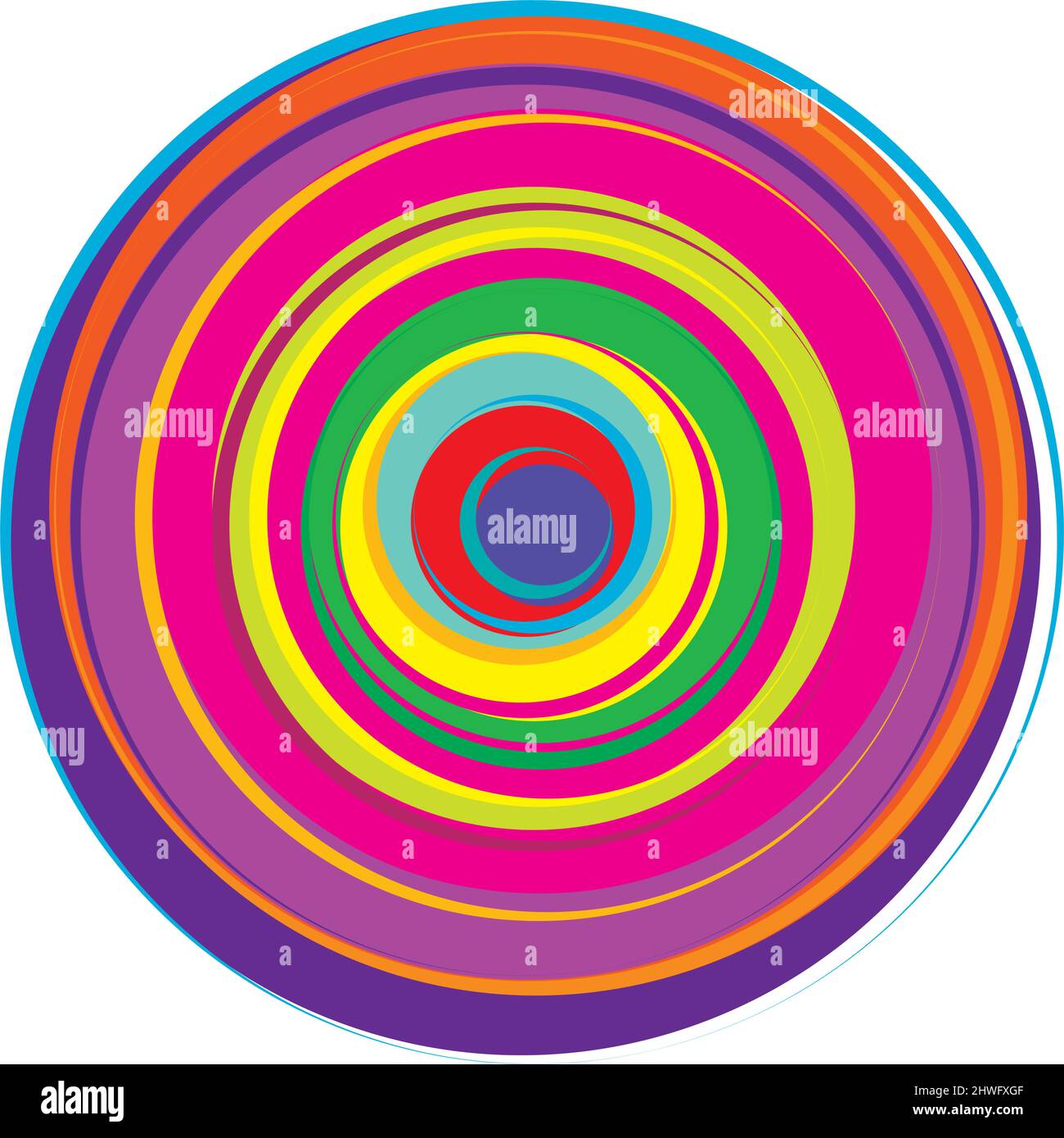 Random, colorful concentric circles, rings - stock vector illustration ...