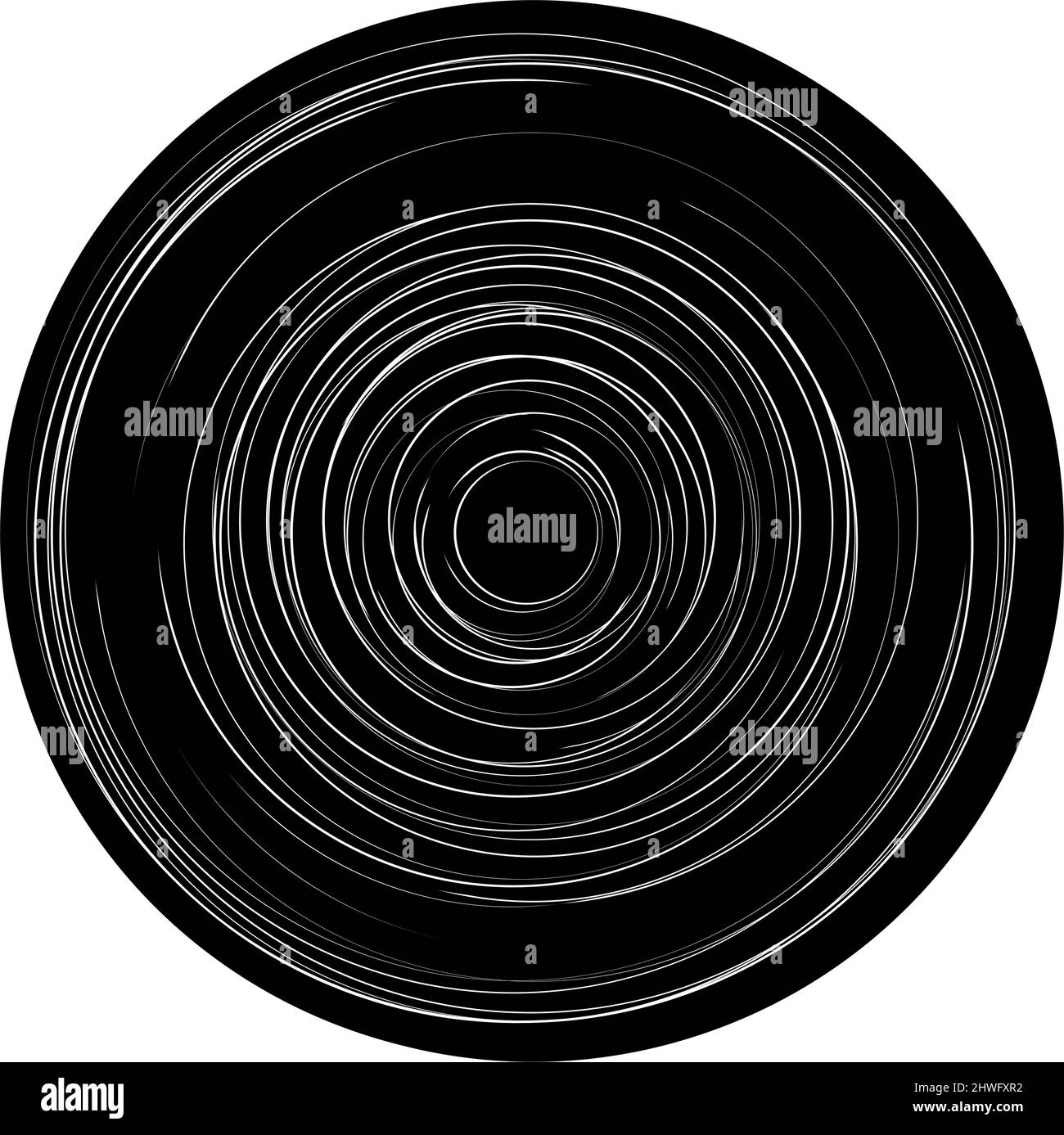 Concentric, radial, radiating circles, rings - stock vector illustration, clip-art graphics ...