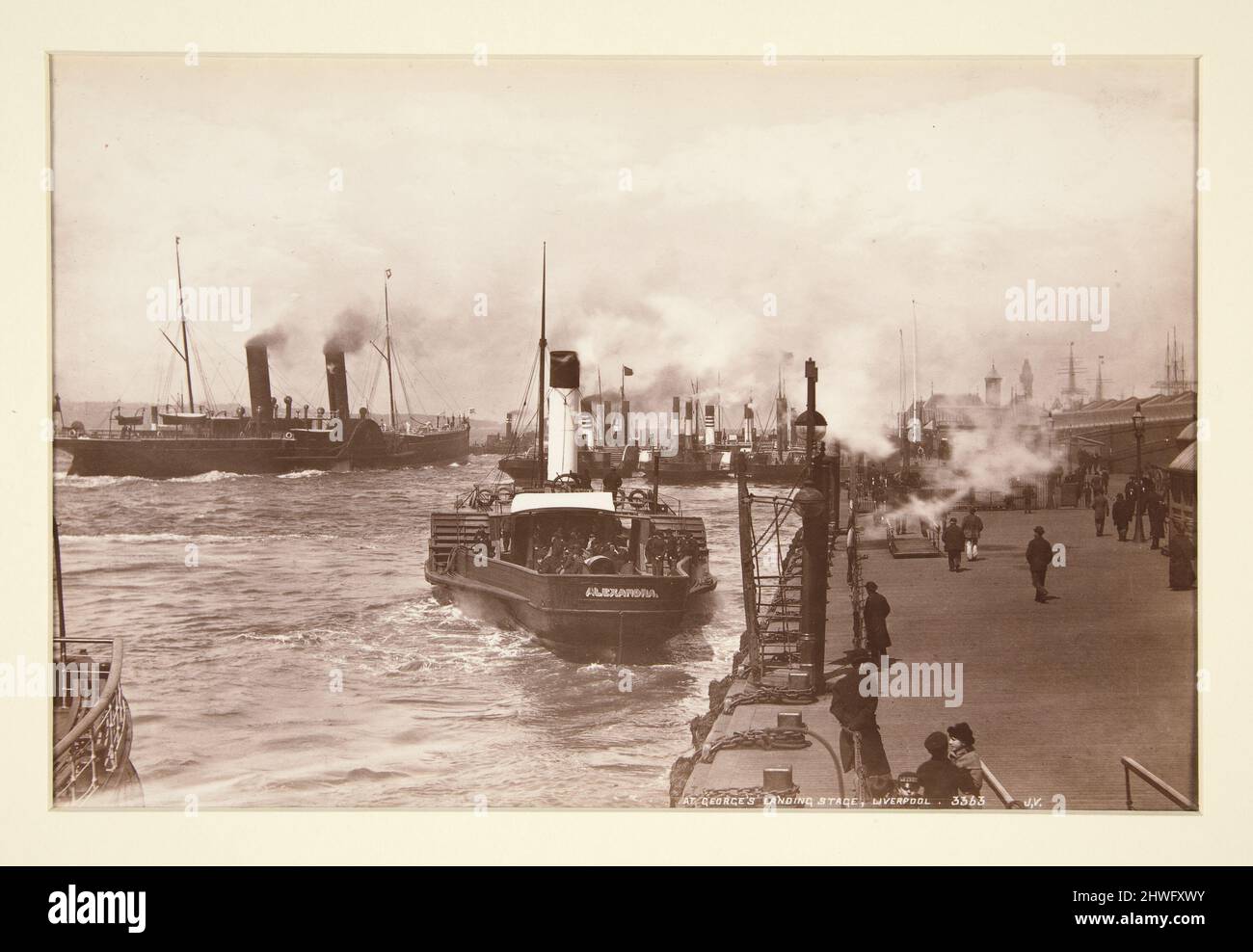 At George’s Landing Stage, Liverpool. Artist, possibly by: James ...