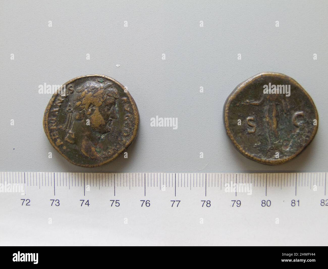 Sestertius of Hadrian, Emperor of Rome from Rome. Ruler: Hadrian ...