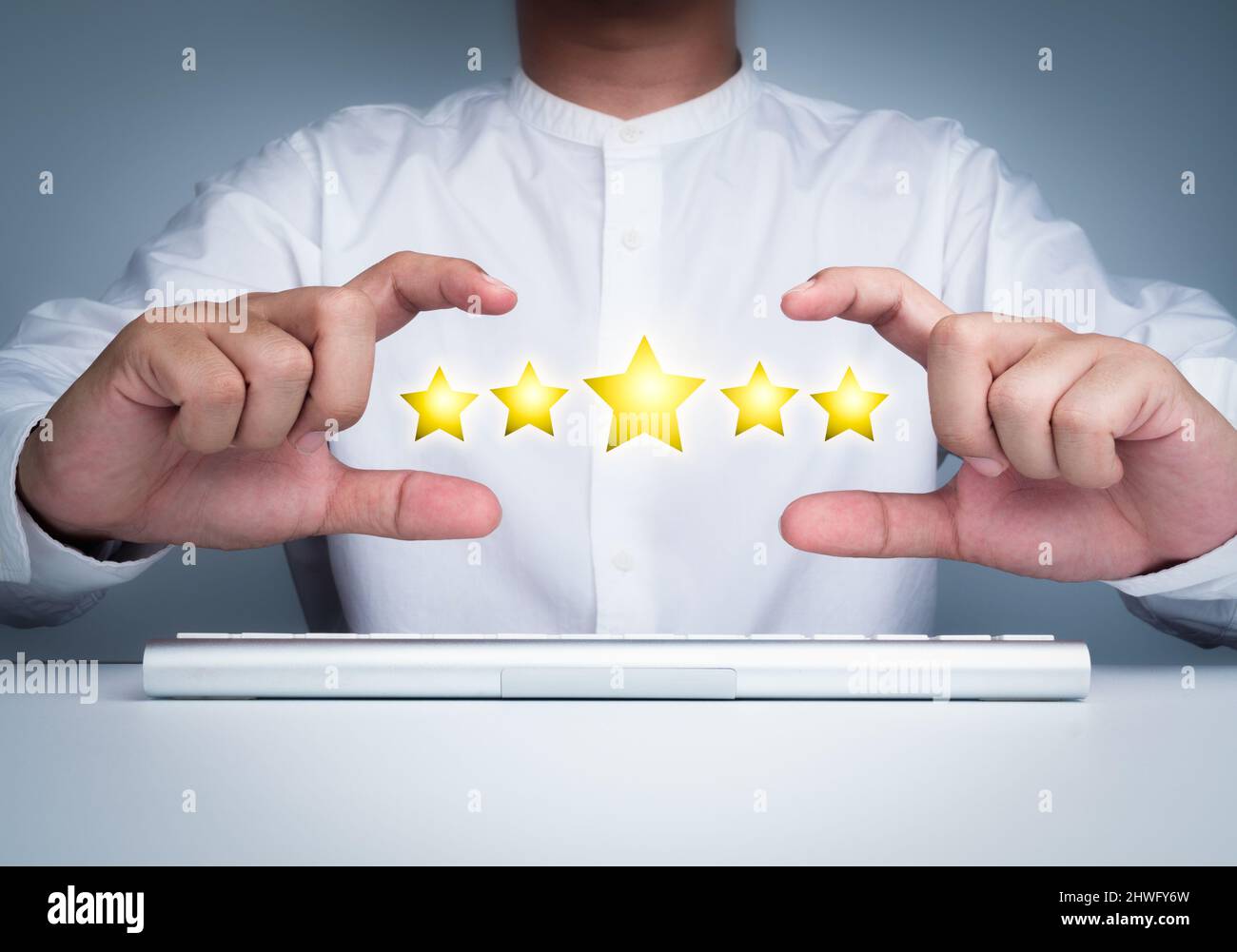 Gold five stars point, best excellent rating satisfaction showing by ...