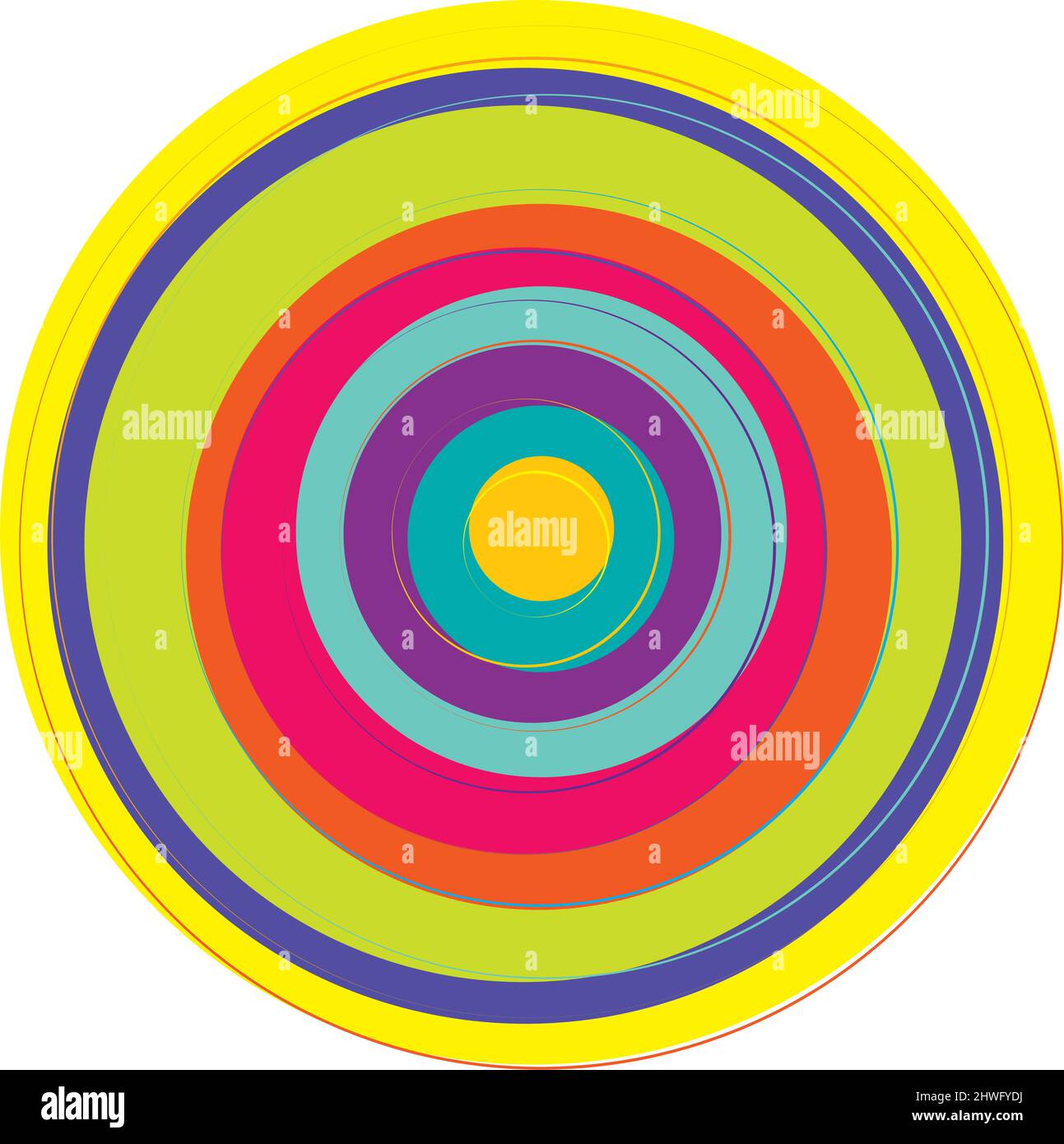 Random, colorful concentric circles, rings - stock vector illustration ...