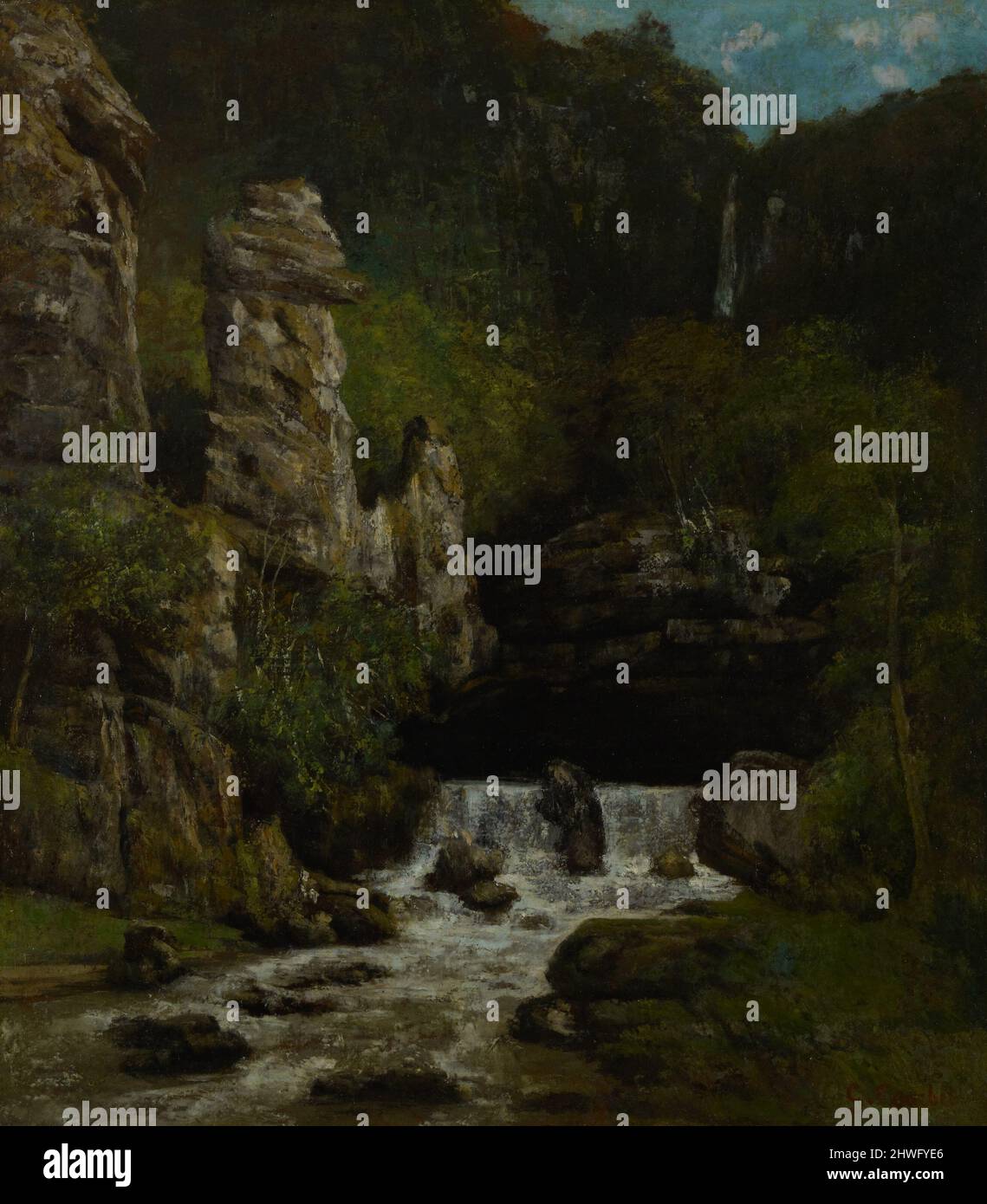 Landscape with a Waterfall. Artist: Gustave Courbet, French, 1819–1877 ...