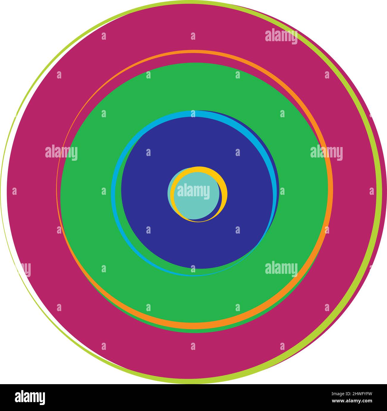 Random, colorful concentric circles, rings - stock vector illustration ...