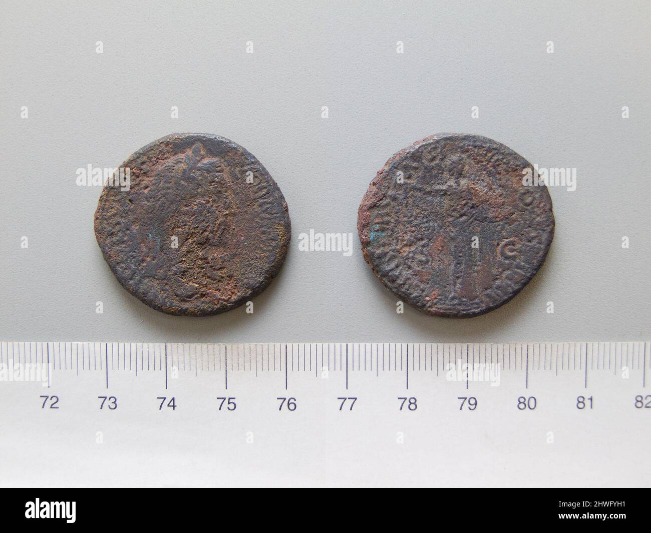 Sestertius of Antoninus Pius, Emperor of Rome from Rome. Ruler ...