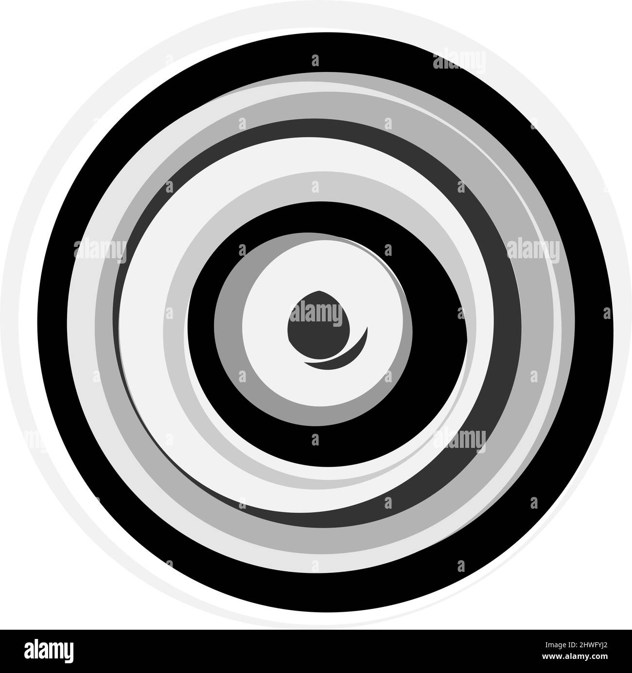 Random,grayscale, gray concentric circles, rings abstract geometric ...