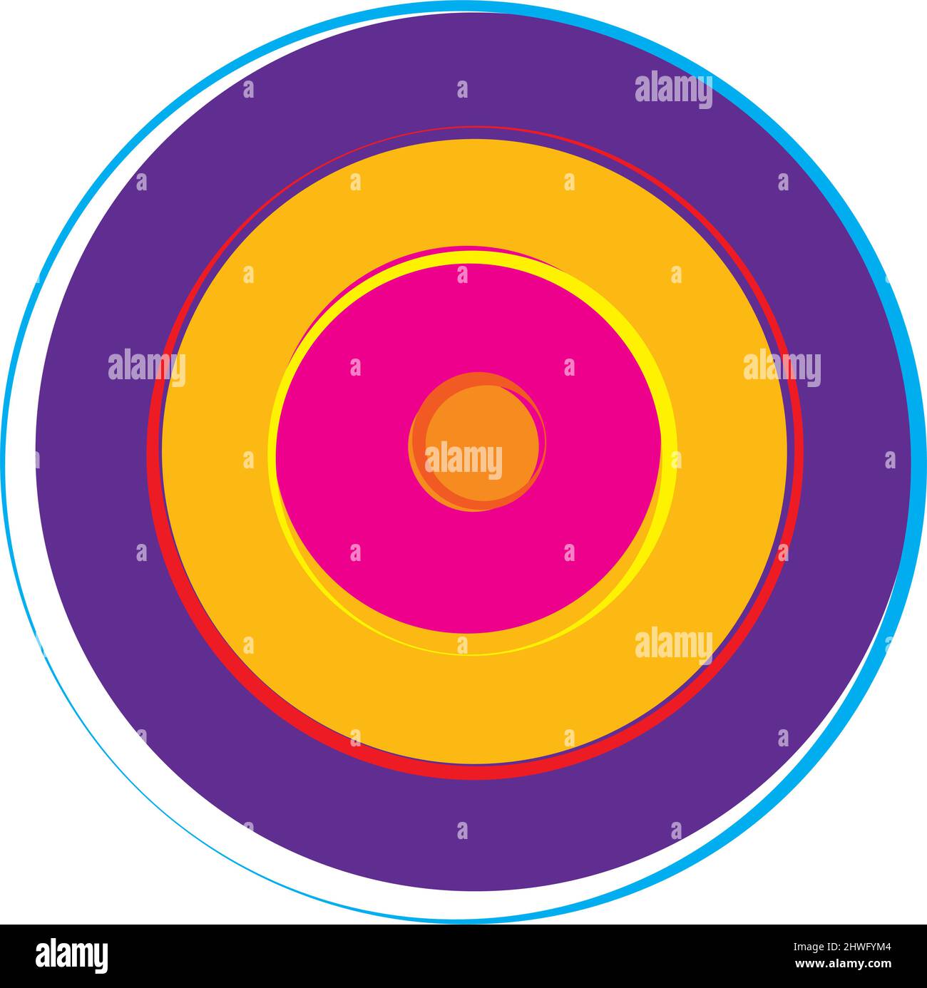 Random, colorful concentric circles, rings - stock vector illustration ...