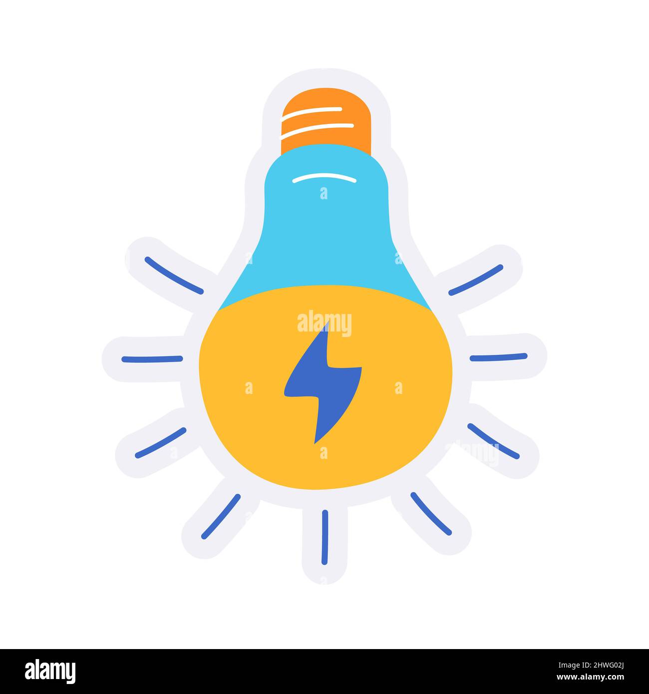 idea mind light bulb thought concept single isolated icon with sticker ...