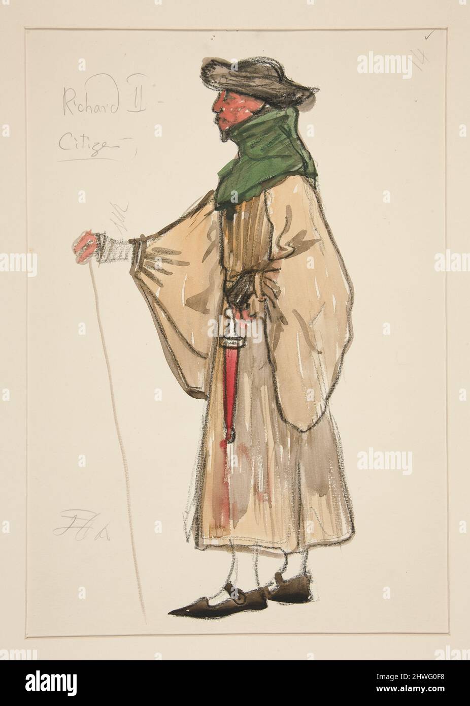 A Citizen, costume sketch for Henry Irving’s Planned Production of King ...
