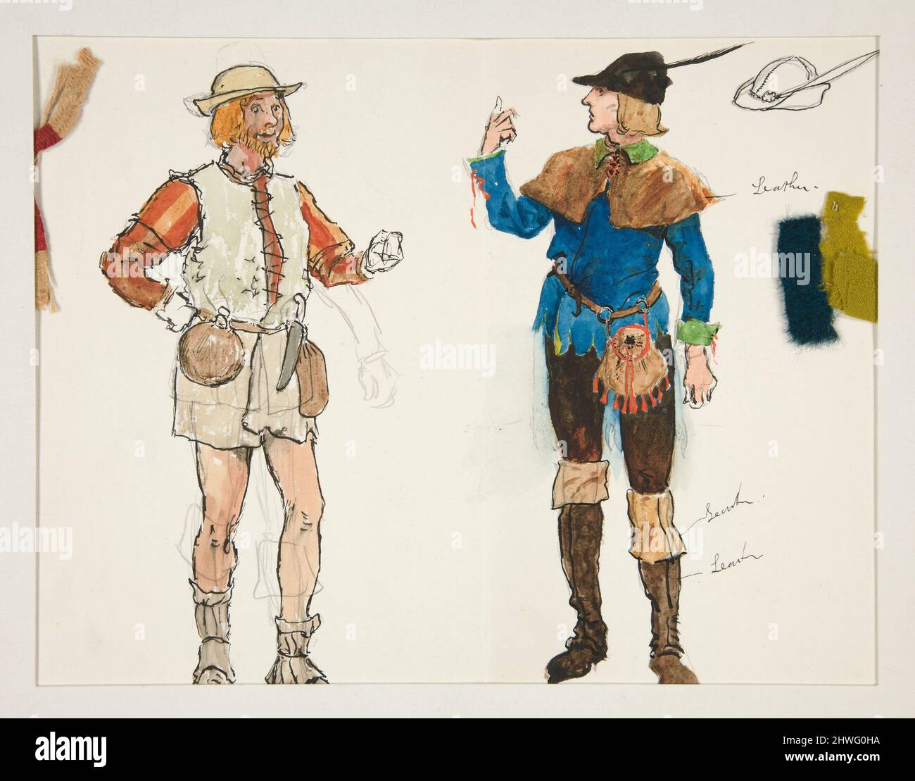 Two Men, costume sketch for Henry Irving’s Planned Production of King ...