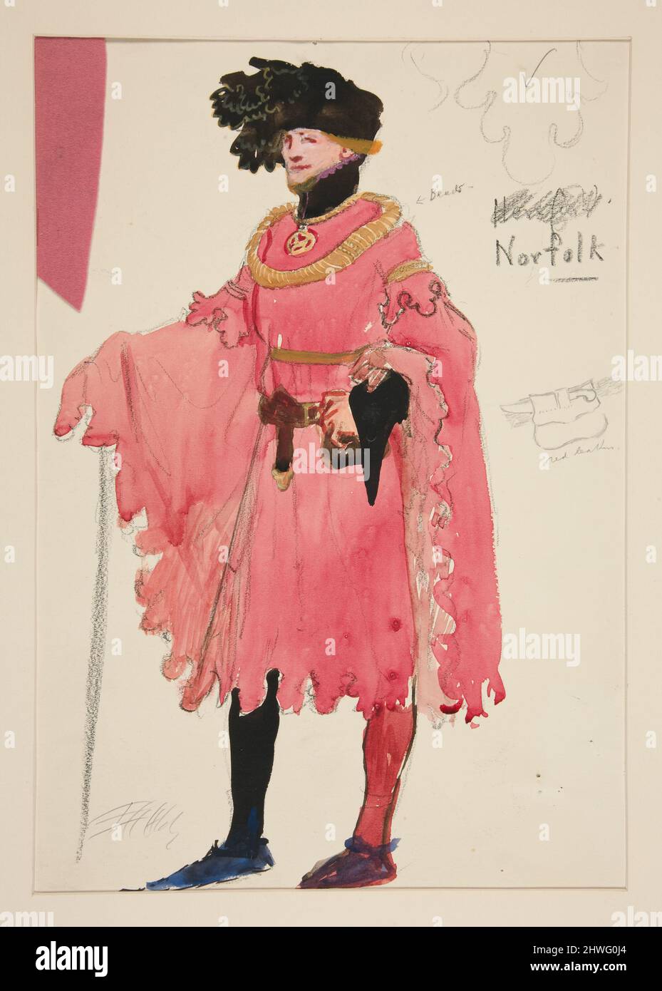Norfolk, costume sketch for Henry Irving’s Planned Production of King ...