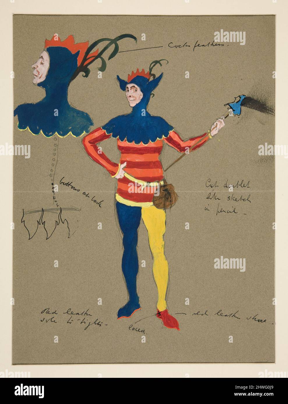 Jester, costume sketch for Henry Irving’s Planned Production of King ...