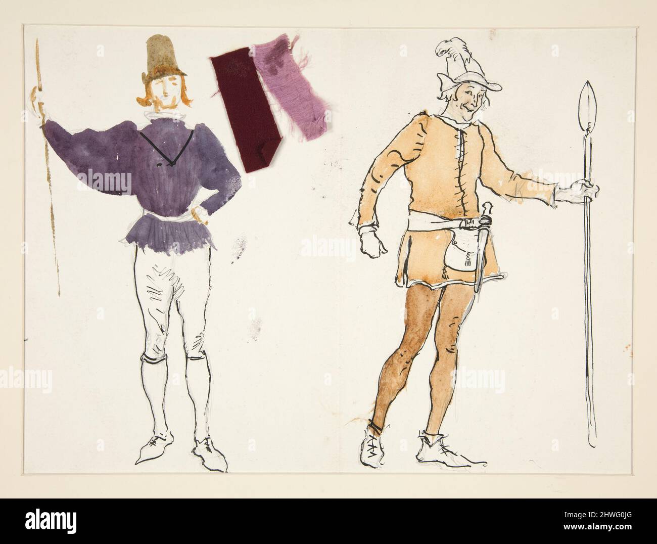 Peasants, costume sketch for Henry Irving’s Planned Production of King ...