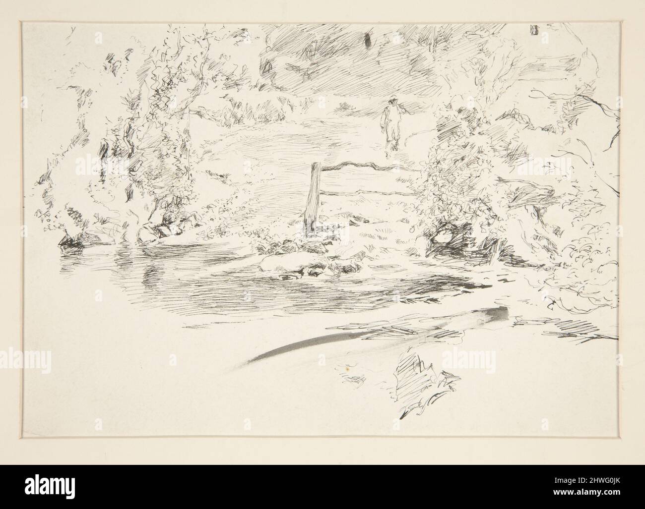 Landscape with figure. Artist: Edwin Austin Abbey, American, 1852–1911 ...