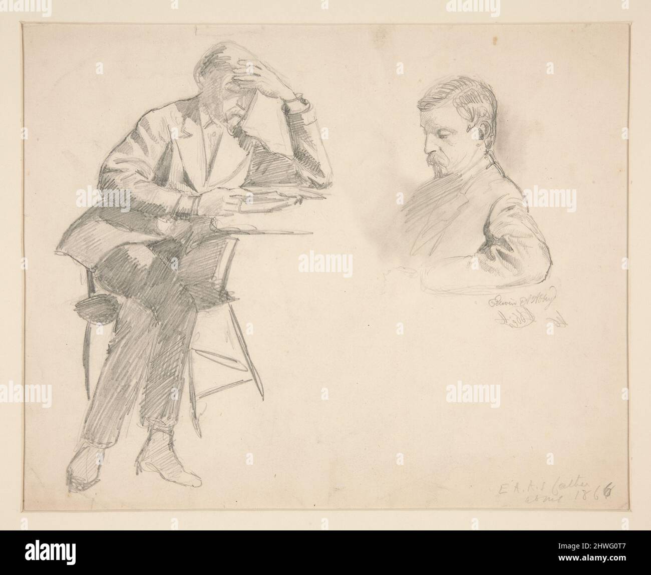 Portrait of the artist’s father: 2 views. Artist: Edwin Austin Abbey ...