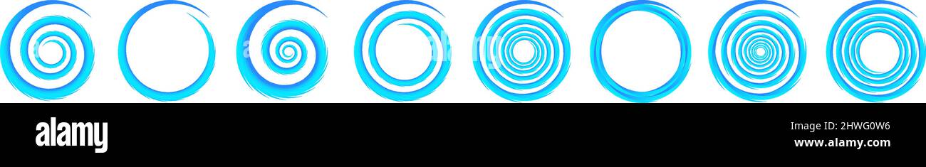 Spiral, swirl and twirl, whirl design element. Whirlpool, whirlwind ...