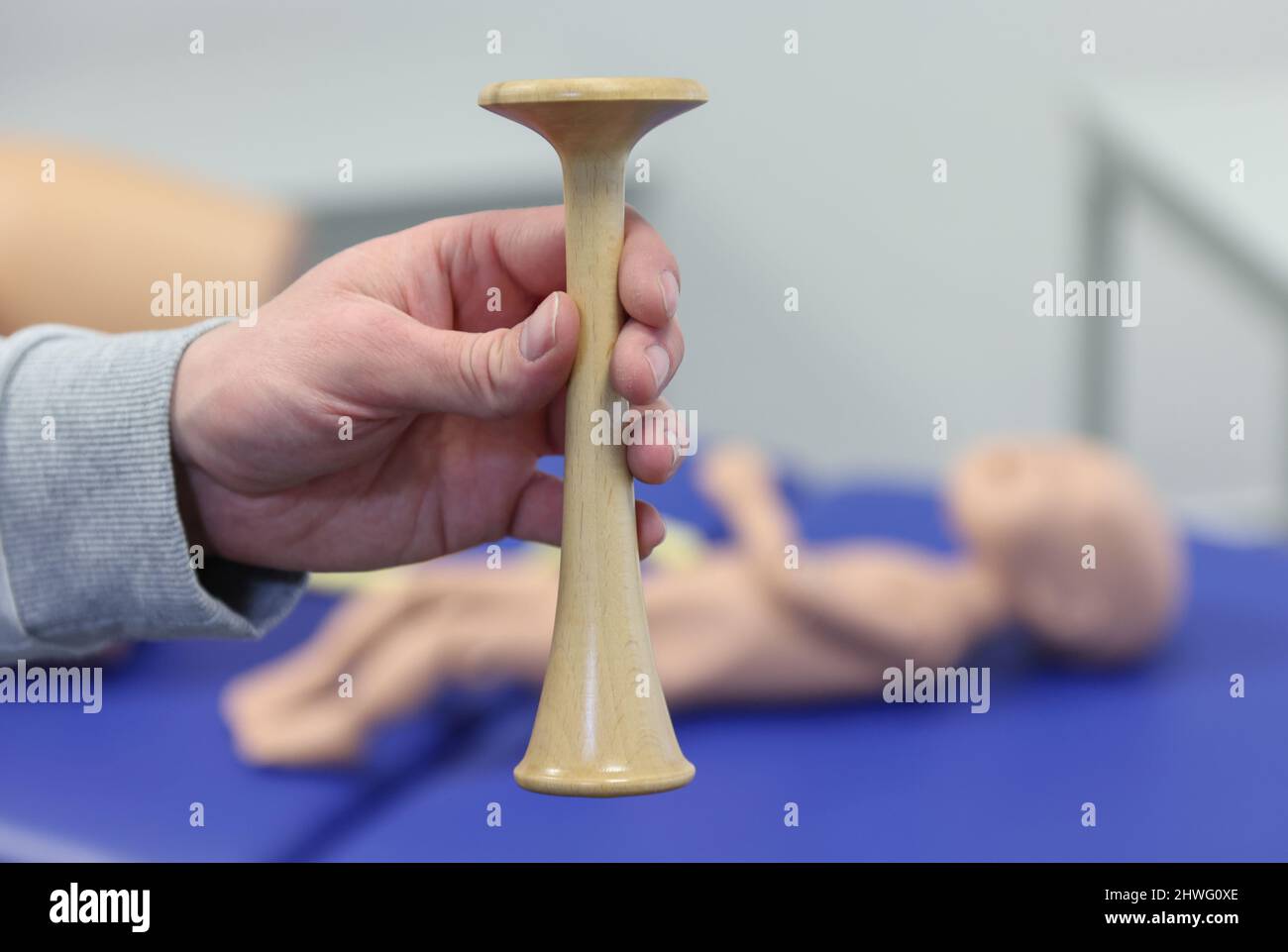 Bielefeld, Germany. 23rd Feb, 2022. A student holds a Pinard tube in an ...