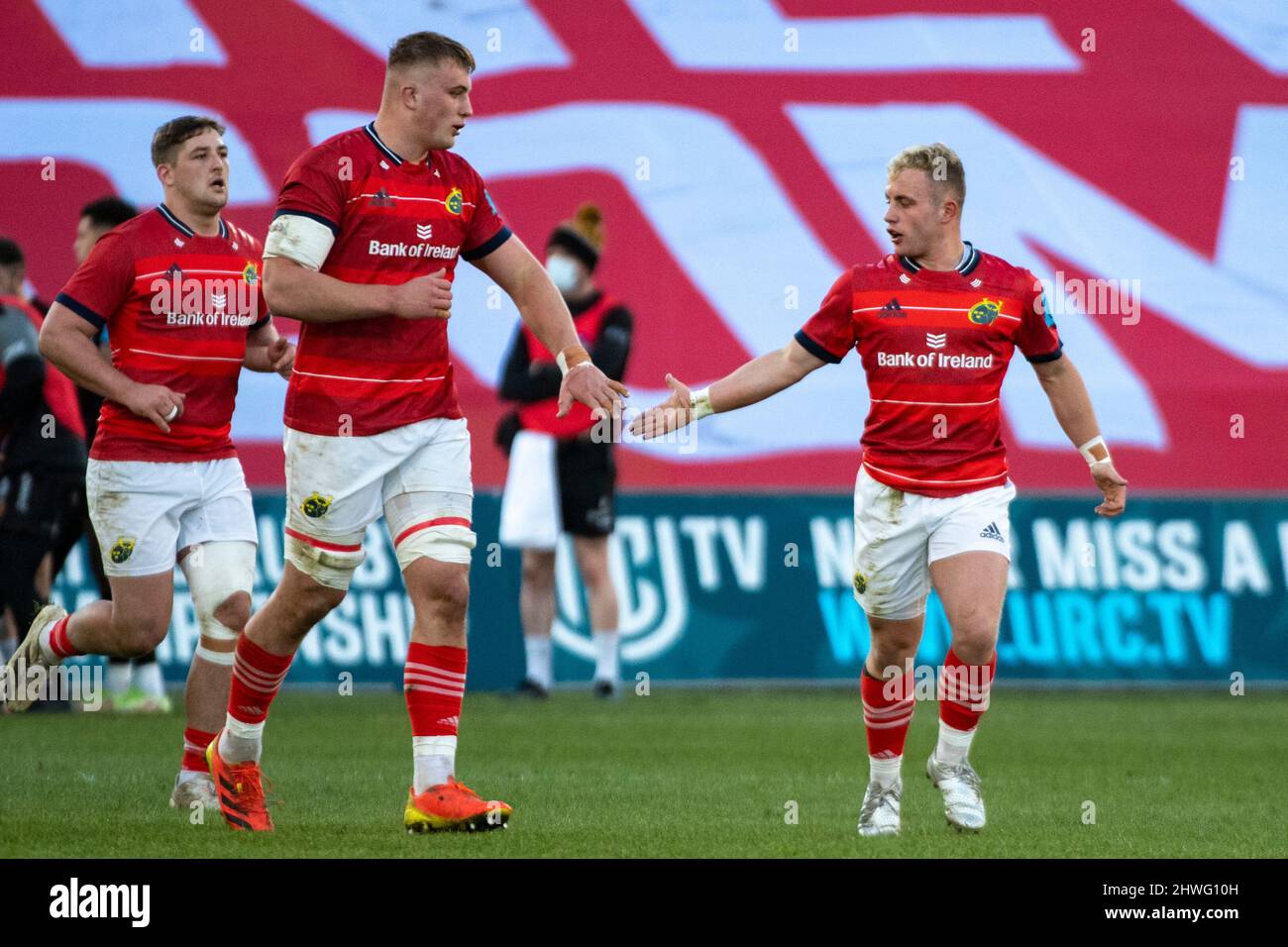 Limerick, Ireland. 05th Mar, 2022. Craig Casey of Munster celebrates ...