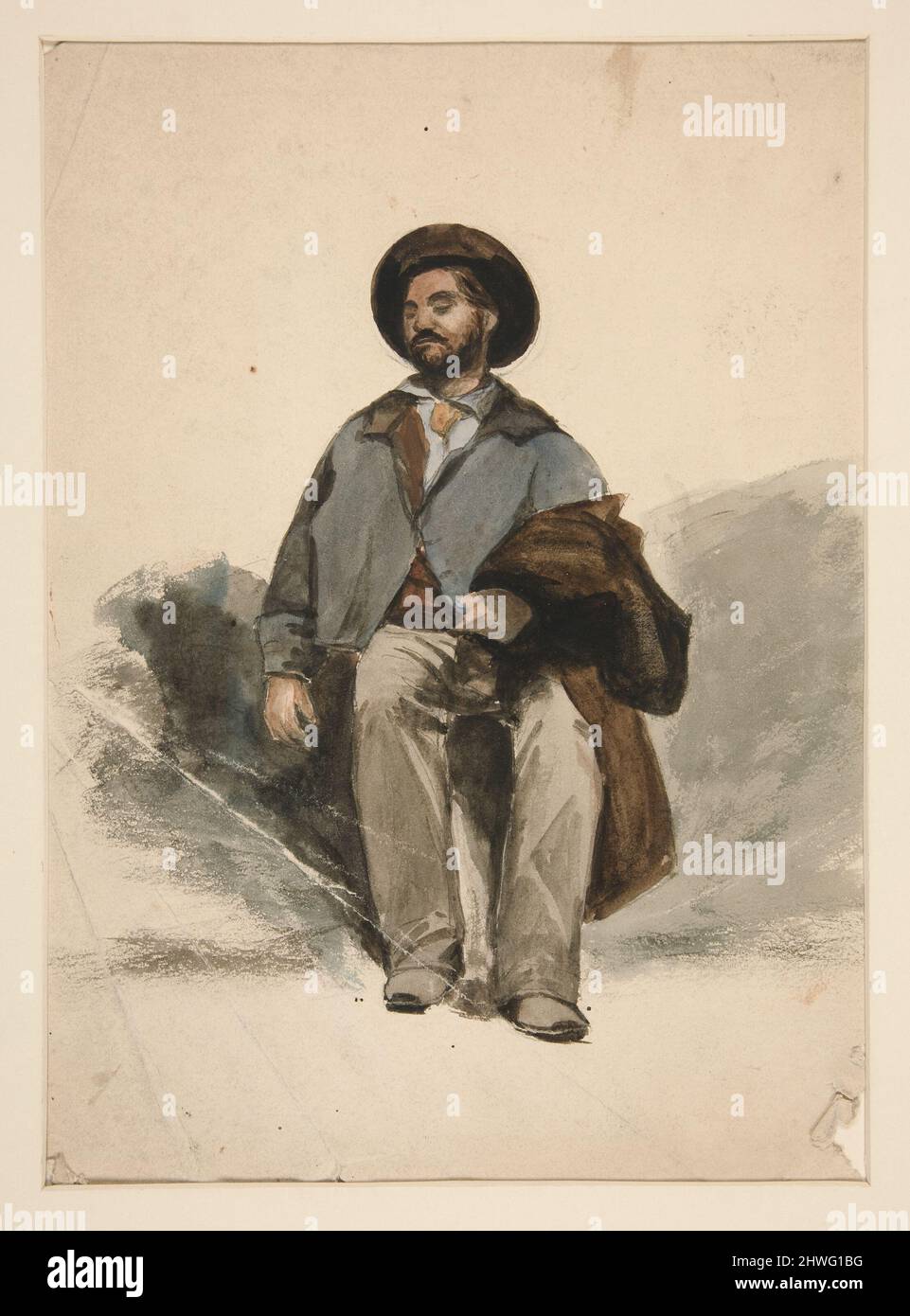 Study of a seated man. Artist: Edwin Austin Abbey, American, 1852–1911 ...