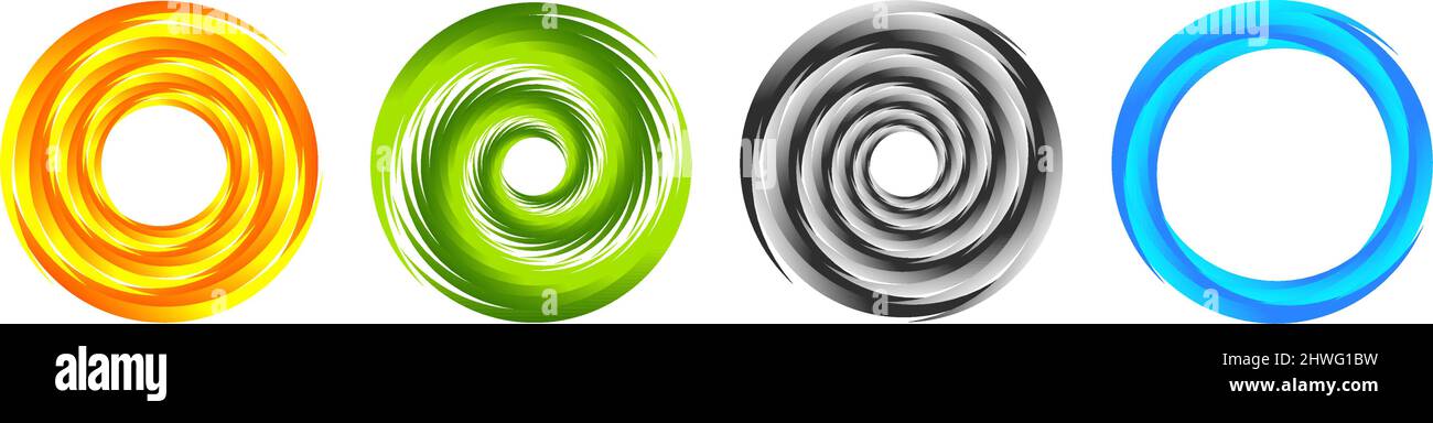 Spiral, swirl and twirl, whirl design element. Whirlpool, whirlwind ...